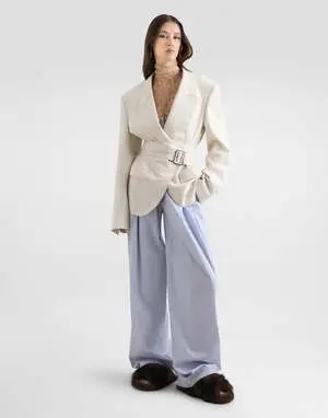 Dolce & Gabbana Striped Poplin Trousers Pants And Shorts