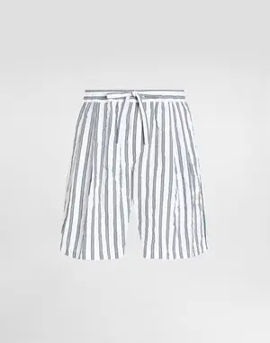 Dolce & Gabbana Crinkled Striped Poplin Jogging Boxer Shorts - Multicolor