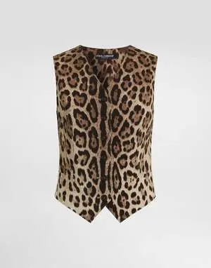 Dolce & Gabbana Leo- Wool Vest Blazers Animal - Print