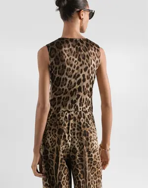 Dolce & Gabbana Leo- Wool Vest Blazers Animal