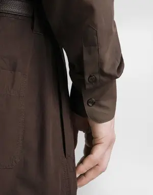 Dolce & Gabbana Mandarin Shirt In Cotton Canvas Shirts