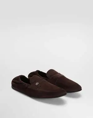 Dolce & Gabbana Suede Driver Shoes And Loafers - Brown