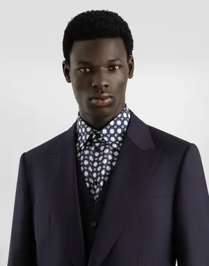 Dolce & Gabbana Single-breasted Micro-patterned Wool Suit Suits And Blazers