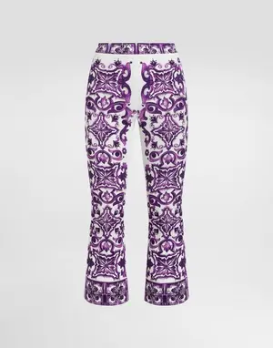 Dolce & Gabbana Majolica Print Silk Trousers Pants And Shorts Silk - Multicolor