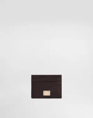 Dolce & Gabbana Iguana-print Leather Card Holder Wallets And Small Leather Goods Burgundy Leather - Bordeaux