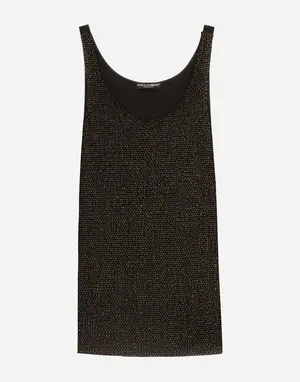 Dolce & Gabbana Embroidered Silk Singlet T-shirts And Polos Multi-colored
