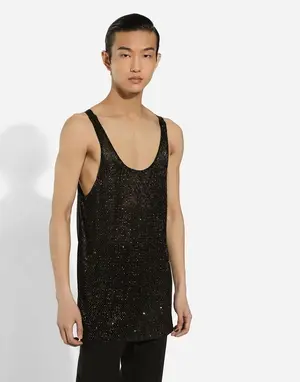 Dolce & Gabbana Embroidered Silk Singlet T-shirts And Polos Multi-colored