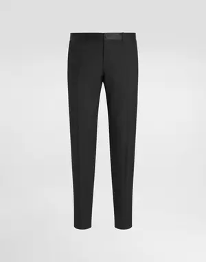 Dolce & Gabbana Striped Wool Jacquard Trousers Pants And Shorts - Black