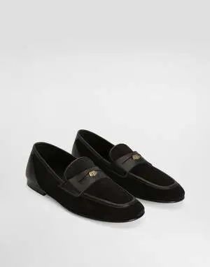 Dolce & Gabbana Split Calfskin Slipper Driver Shoes - Black