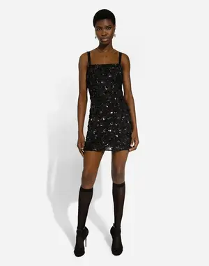 Dolce & Gabbana Short Dress With Sequin Embellisht Dresses