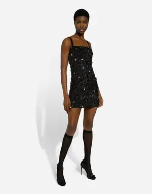 Dolce & Gabbana Short Dress With Sequin Embellisht Dresses