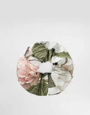 Dolce & Gabbana Hydrangea-print Poplin Scrunchie Accessories - Multicolor