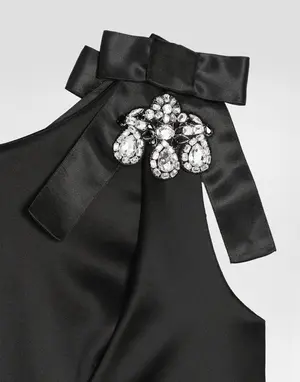 Dolce & Gabbana Stretch Satin Dress Dresses Satin - Black