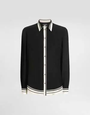Dolce & Gabbana Logo And Stripe-print Jacquard Martini Shirt Shirts - Multicolor