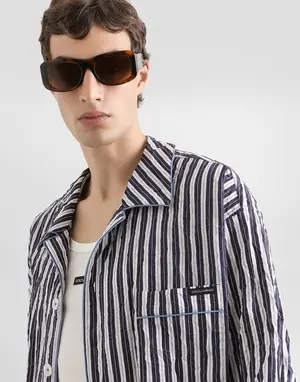 Dolce & Gabbana Crinkled Striped Vanity Shirt Shirts Multi-colored