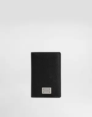 Dolce & Gabbana Dauphine-print Calfskin Bifold Card Holder Wallets And Small Leather Goods Leather - Black