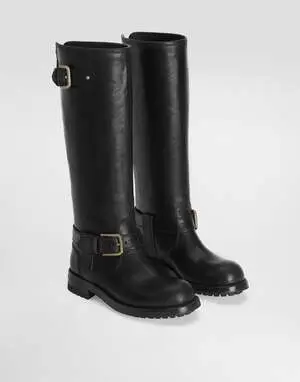 Dolce & Gabbana Calfskin Biker Boots Boots And Booties