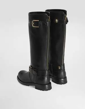Dolce & Gabbana Calfskin Biker Boots Boots And Booties