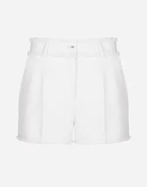 Dolce & Gabbana Raschel Tweed Shorts Pants And Shorts - White