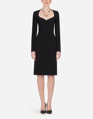 Dolce & Gabbana Long-sleeved Cady Midi Dress