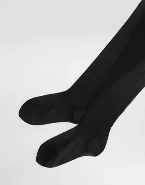 Dolce & Gabbana Nylon Tights With Jacquard Dg Logo - Black