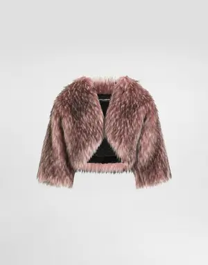 Dolce & Gabbana Short Faux Fur Jacket Blazers - Pink