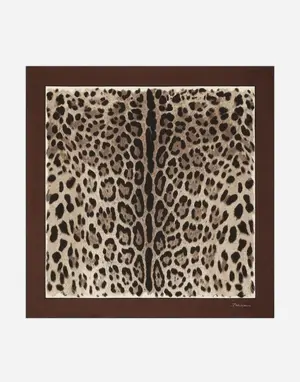 Dolce & Gabbana Leopard-print Twill Scarf Scarves And Silks Silk - Brown