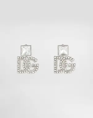 Dolce & Gabbana Rhinestone Earrings With Dg Logo Bijoux Metal