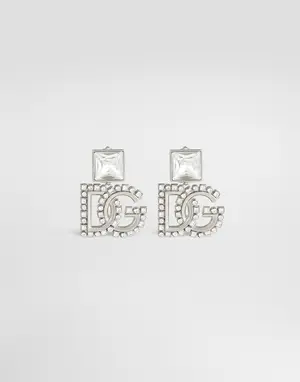 DOLCE & GABBANA Dolce & Gabbana DG Logo Crystal Drop Earrings