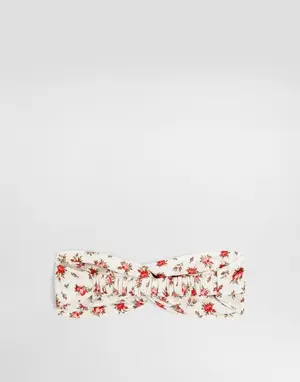 Dolce & Gabbana Small Rose-print Braided Poplin Headband Accessories