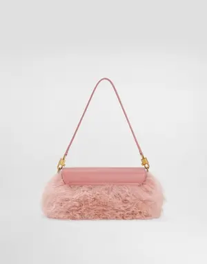 Dolce & Gabbana Marlene Shearling And Palmellato Calfskin Shoulder Bag