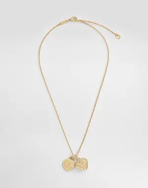 Dolce & Gabbana Necklace With Heart Charm And Logo Medal Bijoux Metal - Gold