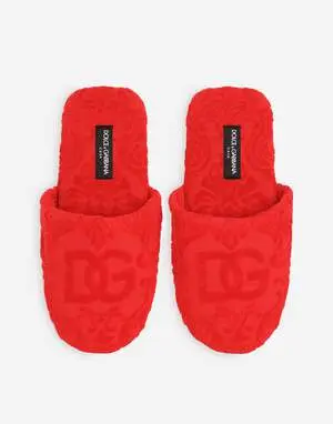 Dolce & Gabbana Jacquard Cotton Terry Slippers Cotton Slippers