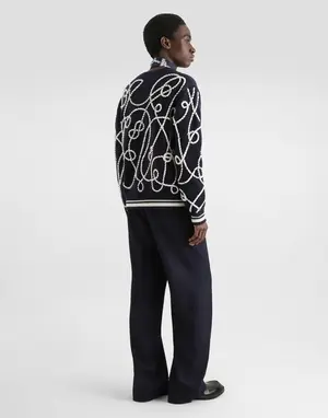 Dolce & Gabbana Virgin Wool Pullover With Embroidery Sweaters And Cardigans White