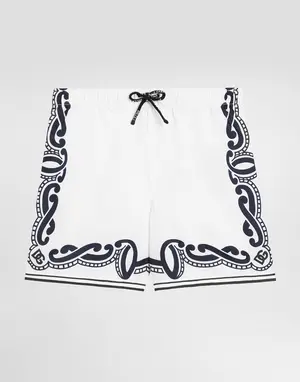 Dolce & Gabbana Fabric Swim Trunks With Bandanna Beachwear - Print