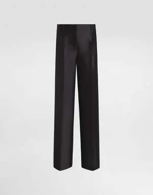 Dolce & Gabbana Wool And Silk Faille Trousers Pants And Shorts - Black