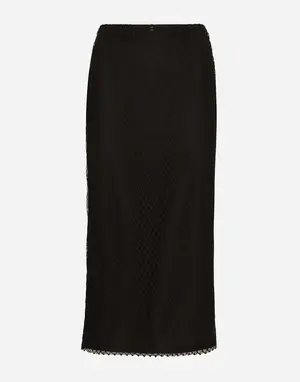 Dolce & Gabbana Mesh Calf-length Pencil Skirt Skirts - Black