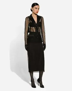 Dolce & Gabbana Cotton Mesh Pencil Skirt