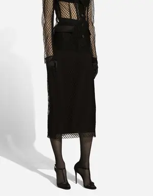 Dolce & Gabbana Cotton Mesh Pencil Skirt