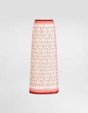 Dolce & Gabbana Small Rose-print Cotton Batiste Sarong Swimwear - Multicolor