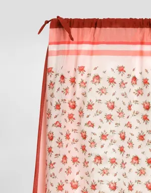 Dolce & Gabbana Small Rose-print Cotton Batiste Sarong Swimwear - Multicolor