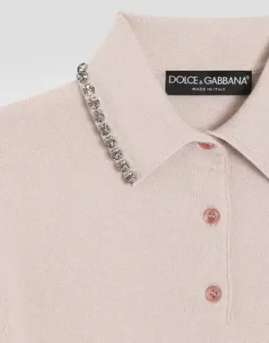 Dolce & Gabbana Short Sleeve Polo With Embellished Collar