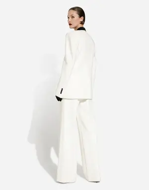 Dolce & Gabbana Double-breasted Wool Crepe Jacket With Tuxedo Lapels Blazers Silk