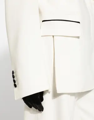 Dolce & Gabbana Double-breasted Wool Crepe Jacket With Tuxedo Lapels Blazers Silk