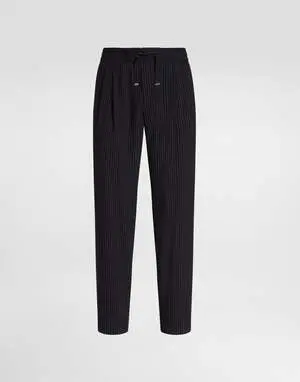 Dolce & Gabbana Pinstripe Wool Jogging Trousers Pants And Shorts - One-color