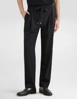 Dolce & Gabbana Pinstripe Wool Jogging Trousers - One-color