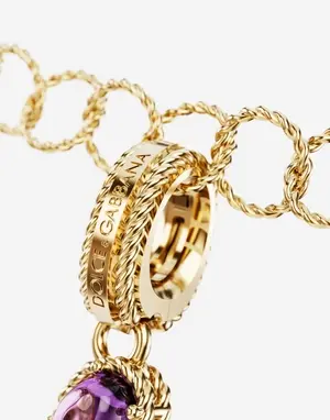 Dolce & Gabbana 18kt Yellow And Multi-gemstone Letter Charm - Gold