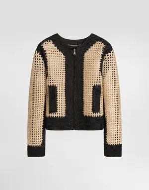 Dolce & Gabbana Woven Raffia Jacket Coats And Jackets Multi-colored - Multicolor