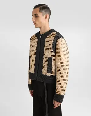 Dolce & Gabbana Woven Raffia Jacket Coats And Jackets Multi-colored