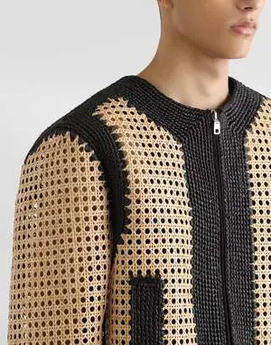 Dolce & Gabbana Woven Raffia Jacket Coats And Jackets Multi-colored